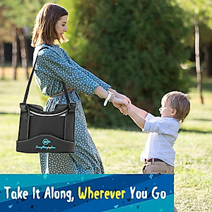 2 PK - Kids Car Seat Activity Tray | Inspire Active Toddlers & Big Kids for Years! Dry-Erase White Board & Eating Snack Travel Tray with No-Drop Tablet iPad Holder Stand & Art Supplies Storage Pocket