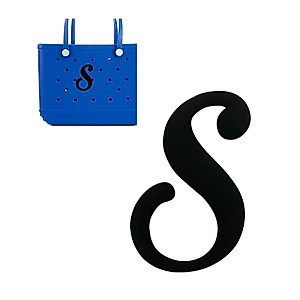 Bag Charms for bogg Bag Accessories Decorative Insert Alphabet Lettering for Beach Tote Rubber Beach Bag Accessories-black-S