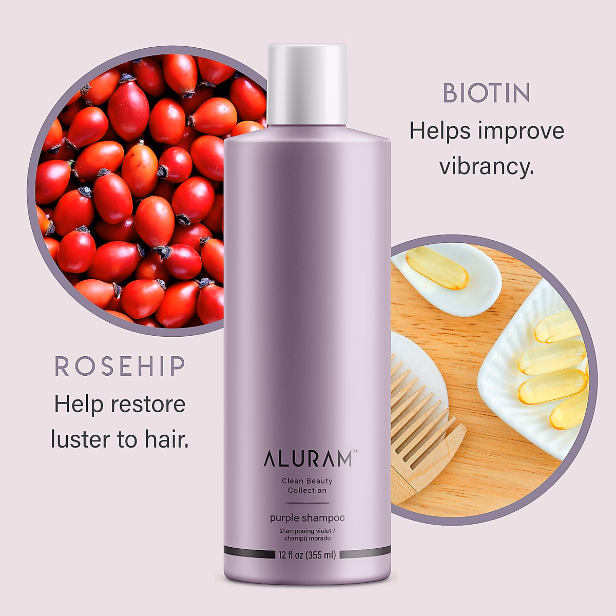 ALURAM Coconut Water Purple Shampoo for Women, Boosts Brightness, Banishes Brass, for All Hair Types, 12 Fl Oz