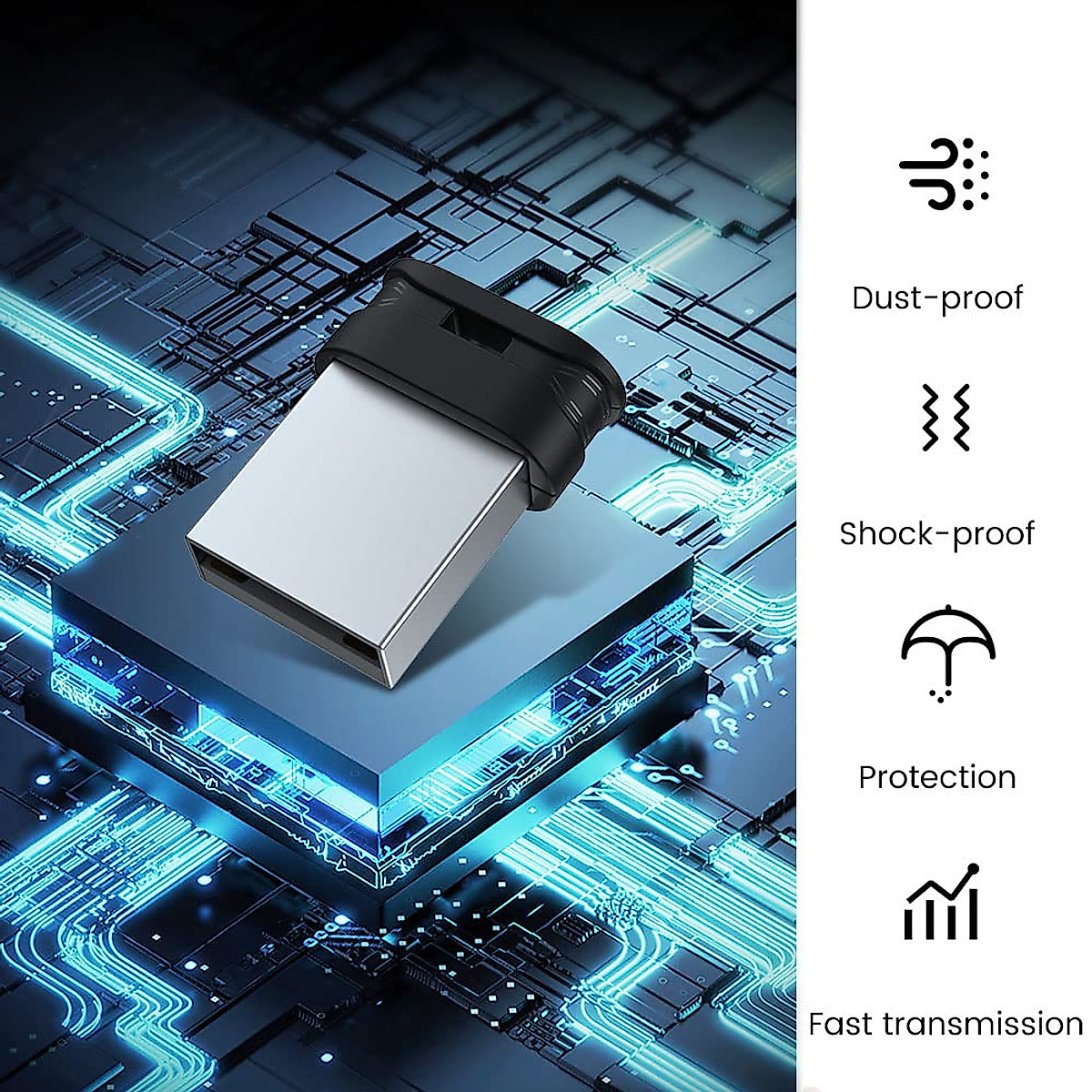 5 x 64GB Flash Drive, KEXIN USB Drive 64 GB Mini USB Thumb Drive 5 Pack Photo Memory Stick External Storage for Date Storage