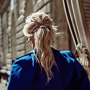 9 Pcs Boho Handmade Hair Accessories Gift for Women & Girls: Pearl Hair Ties, Crystal Elastic Scrunchies, Stretchy Bead Ponytail Holders (Classic)