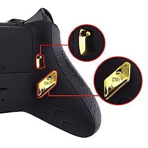 Chrome Gold Glossy Replacement Redesigned Back Buttons HK3 HK4 Trigger Lock K1 K2 Paddles for eXtremeRate Xbox One S X Controller Lofty Remap & Trigger Stop Kit