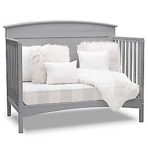 Delta Children Archer Solid Panel 4-in-1 Convertible Baby Crib - Greenguard Gold Certified, Grey
