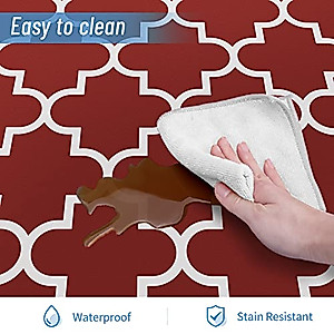 4/5 Inch Thick Kitchen Rugs, Kitchen Mat, Anti Fatigue Floor Mat, Waterproof Mats & Rugs, Heavy Duty PVC Ergonomic Comfort Standing Foam for Kitchen, Home, Office, Sink, Garage, 17.3"x28", Red