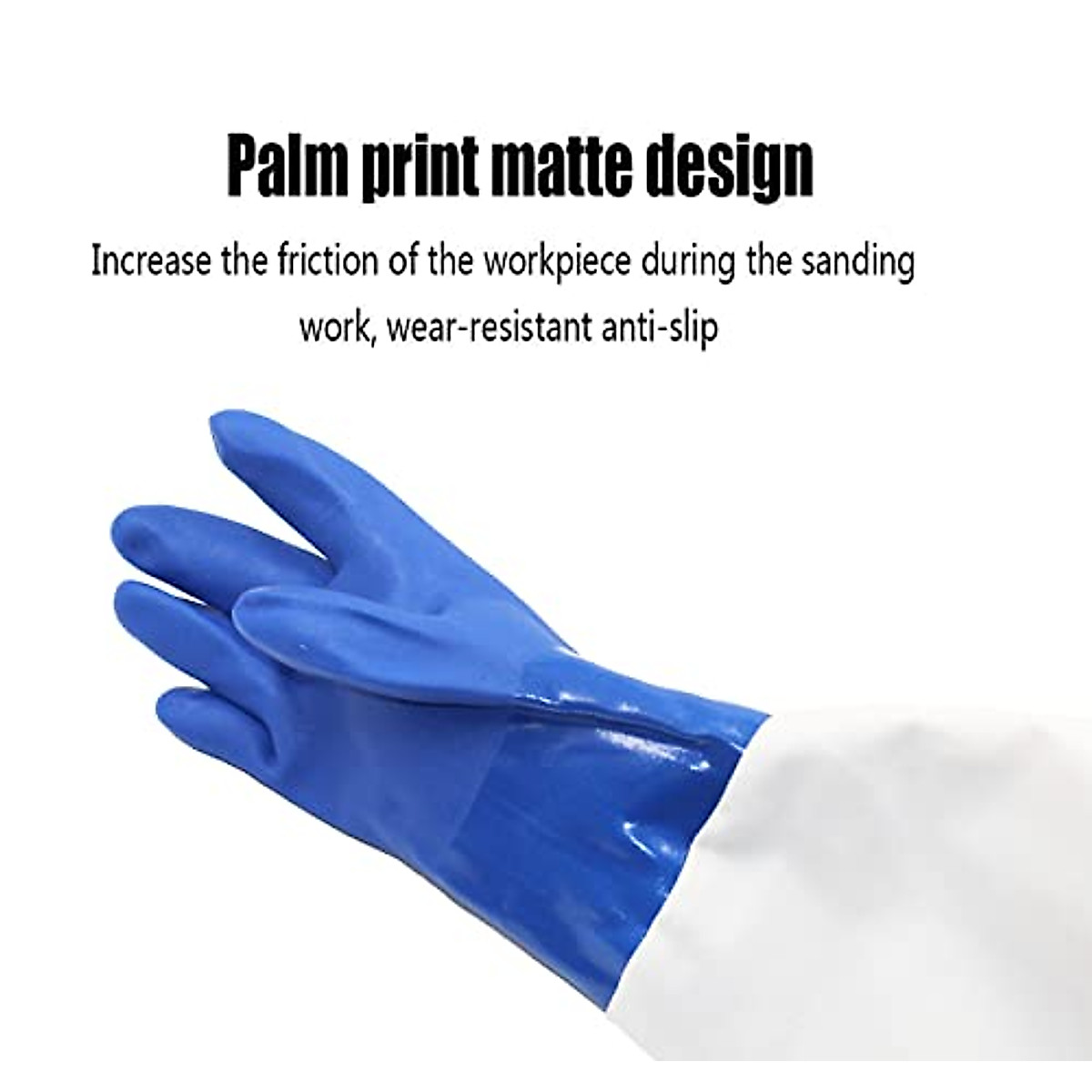 Jewboer 23.6" Canvas Rubber Sandblasting Sand blaster Protection Gloves for Sandblast Cabinets XL,1 pair