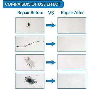 HOMMEE Drywall Repair Kit,Drywall Hole Patch Repair Kit to Fix Wall Surface Holes and Creak Damage with White Repair Putty 8.5OZ,Scraper,Sanding Pad Fill Quick and Easy Solution