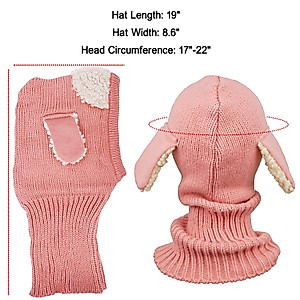 Bienvenu Toddler Hat Scarf Earflap Hoodie, Pink, One Size