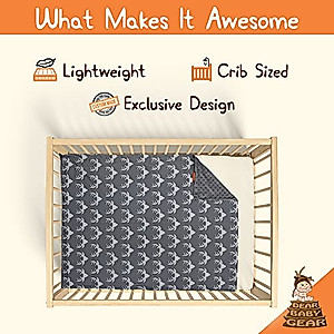 Dear Baby Gear Baby Blankets for Boys & Girls - Neutral Baby Blankets - Baby Girl Blanket & Baby Boy Blankets - Baby Blankets Unisex - Antlers Grey, Grey Blanket, No Ruffle 40x30 in