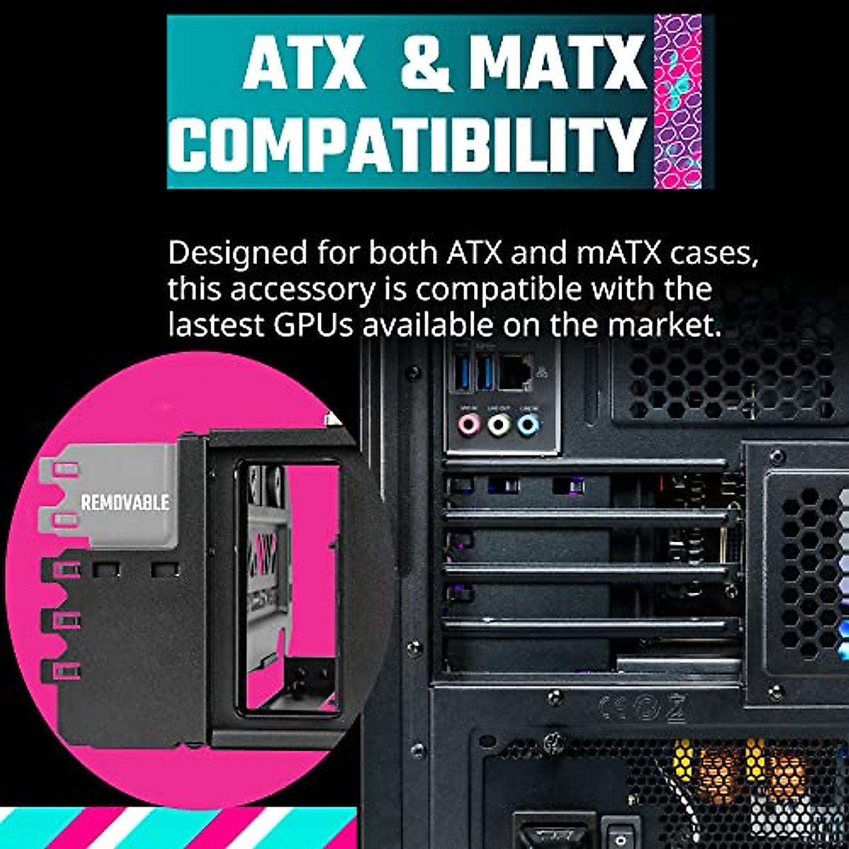 Cooler Master MasterAccessory Vertical Graphics Card Holder Kit V3 with Premium Riser Cable PCI-E 4.0 x16-165mm, Compatibility PCIe 4.0 and Older for E-ATX, ATX, Micro ATX Case (MCA-U000R-KFVK03)