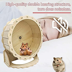 Hamiledyi Hamster Wheels Wooden Small Pets Exercise Wheel Silent Hamster Running Wheel Mouse Running Spinner Wheel for Gerbil Mice Guinea Pigs Dwarf Syrian Hamster (8.26in)