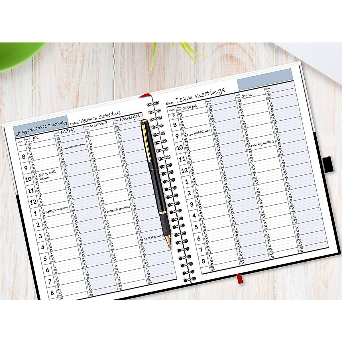 Hourly Appointment Book, Scheduling Book, Daily Schedule Planner with 15 Minutes Increments, Business Appointment Book for Multiple Schedules, Business Planner, Updated, 2 Years, Large, HARDCOVER