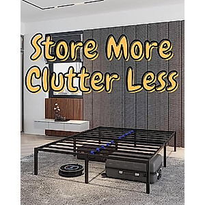 UrbanLab QuickLock Metal Platform Queen Bed Frame | Quiet & Sturdy | No Box Spring Needed | 14 inch Mattress Foundation Metal Bed Frame Queen Size | 3500 LB Limit Queen Platform Bed Frame