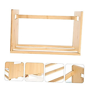 VOSAREA 1pc Bookshelf Storage Rack Magazine Display Stand Desk Book Shelf Plate Stand Display Simple Style Bookshelf Mini Shelf Heavy Duty Storage Shelves Office Shelf Book Rack Wooden