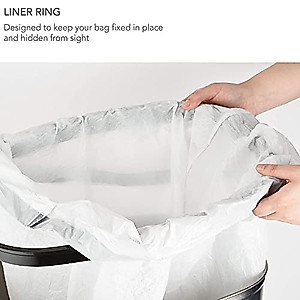 Ninestars 13.2 Gal Rectangular Stainless Steel Automatic Soft Close Motion Sensor Trash Can with Manual Mode, Ring Liner, and Non-Skid Base (2 Pack)