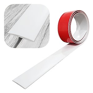 Rubber Bond Floor Transition Strip, Self-Adhesive Vinyl Flooring Transitions Laminate Floor Cover Strips | Flat Divider Strip, Easy to Install & Peel (120 Inches, White)