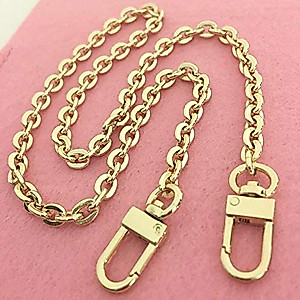NEXT FASHION Oval Purse Chain Flat Gold Light Weight Crossbody Shoulder Strap Polished Quality - (40" / 100cm)