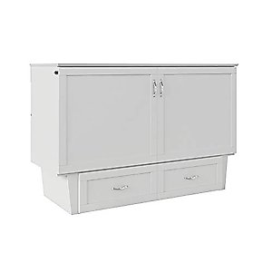 Atlantic Furniture Monroe Murphy Bed Chest with Charging Station, White