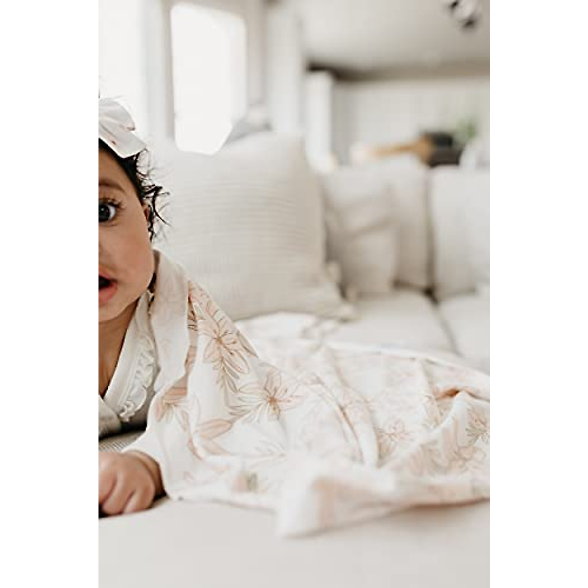 Large Premium Knit Baby Swaddle Receiving Blanket "Kiana" by Copper Pearl