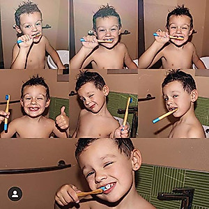 Vaireo Bamboo Toothbrushe - Soft Bristles Wooden toothbrushes - Organic Wooden Toothbrushes - 100% Natural, Eco-Friendly and Biodegradable (Kids Colourful 6 Pack)