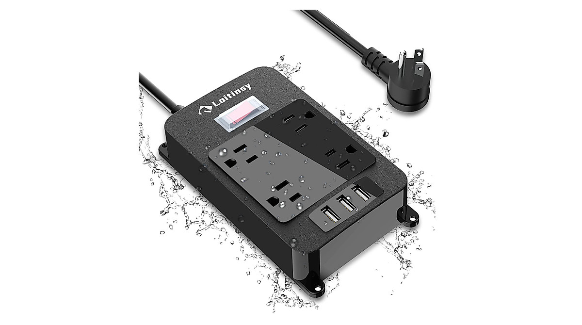Waterproof Outdoor Power Strip with USB Ports