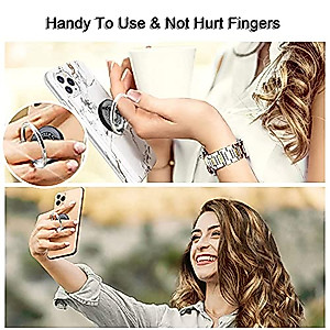 3 Pack Cell Phone Ring Holder Finger Kickstand, Stylish and Gorgeous Silver Diamond Design, 360 Degree Rotation Compatible with with iPhone Samsung LG, etc (Black, Purple, White)