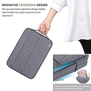 Voova 11 11.6 12 Inch Laptop Sleeve Case, Waterproof Tablet Cover Bag Compatible with MacBook Air 11 12, Surface Pro 7+/7/6/5/4, Surface Laptop Go 2, HP Samsung Acer Asus Chromebook with Handle, Grey