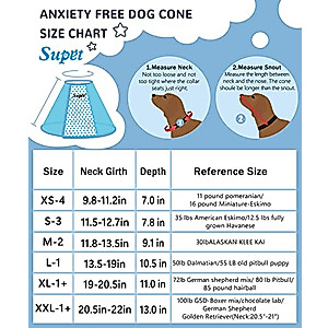 Supet Dog Cone Adjustable Pet Cone Pet Recovery Collar Comfy Pet Cone Collar Protective Collar for After Surgery Anti-Bite Lick Wound Healing Safety Practical Plastic E-Collar