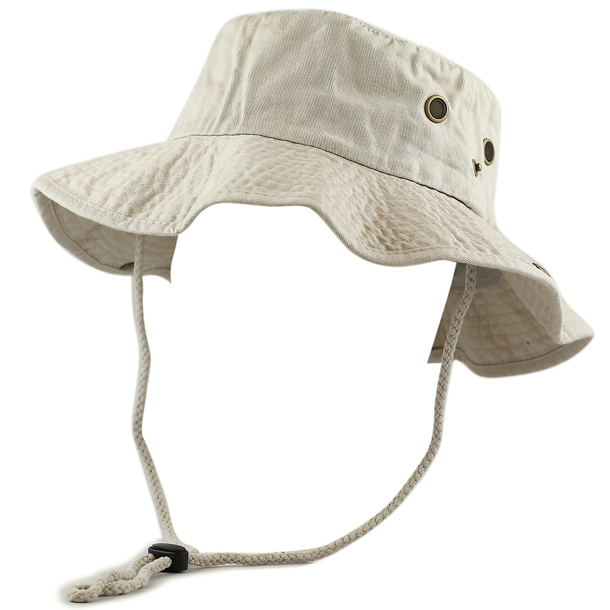 The Hat Depot 300N1510 Wide Brim Foldable Double-Sided Outdoor Boonie Bucket Hat (L/XL, 2. Cotton - Putty)