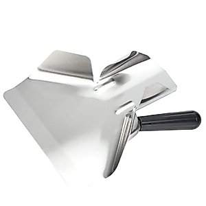 French Fries Bagger Scooper, Open Mouth Multifunctional Stable Handle French Fries Scooper Seamless Thicken Stainless Steel for Popcorn