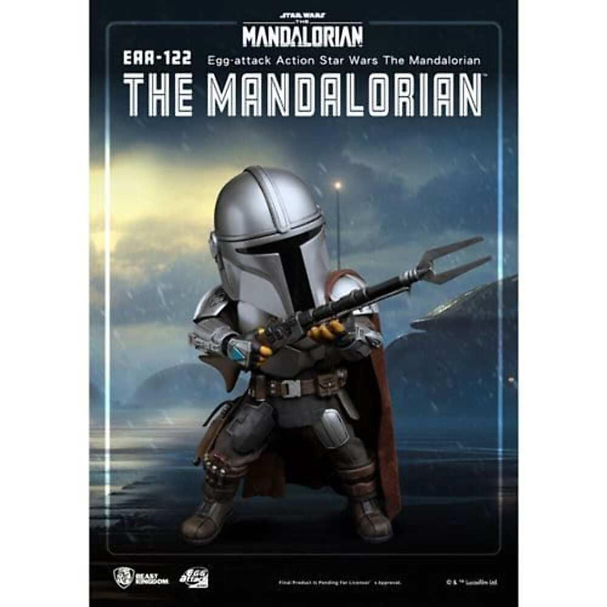 Beast Kingdom Star Wars: The Mandalorian: The Mandalorian EAA-122 Egg Attack Action Figure, Multicolor