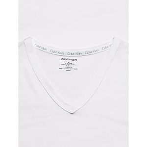 Calvin Klein Men's Ultra-Soft Modal Lounge Short Sleeve V-Neck Undershirt , White, M