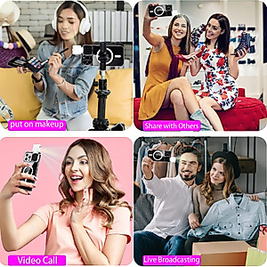 CEXHG Magnetic Case with LED Selfie Light for iPhone 13 Pro Max Case Rechargeable Portable Phone Ring Light for Selfie, Makeup, Tiktok, Live Stream Clear