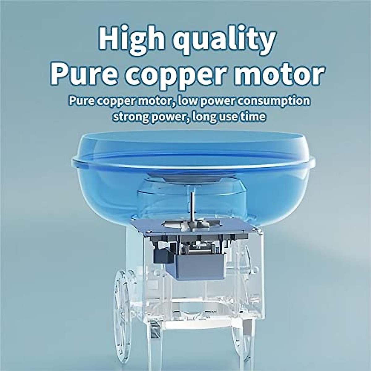 Cotton Candy Machine for Kids, Electric Cotton Candy Maker with Large Food Grade Splash-Proof Plate, Kids Favorite, for Home Birthday Family Party Gift, Includes 20 Bamboo Sticks & Sugar Scoop (Blue)