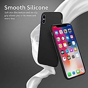 OTOFLY iPhone Xs Max Case,Ultra Slim Fit iPhone Case Liquid Silicone Gel Cover with Full Body Protection Anti-Scratch Shockproof Case Compatible with iPhone Xs Max, [Upgraded Version] (Black)