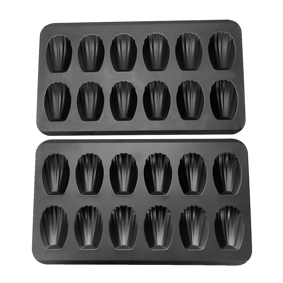 YumAssist 2 Pack Nonstick Madeleine Pan, 12-cup Heavy Duty Shell Shape Baking Cake Mold Pan.