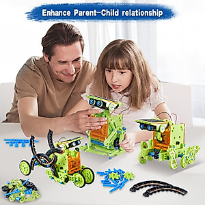 HISTOYE 12-in-1 STEM Solar Toy Robot DIY Building Kit for Kids 8-10 Robot Engineering Science Experiment Kit for Boys 8-12 Solar Power Robotics Set for Kids 8 9 10 11 12 Year Old Toy Gift for Boy Girl