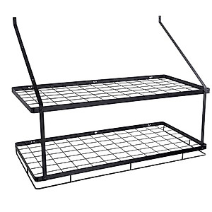 VEVOR Pot Rack Wall Mounted, 30 inch Pot and Pan Hanging Rack, Pot and Pan Hanger with 12 S Hooks, 55 lbs Loading Weight, Ideal for Pans, Utensils, Cookware in Kitchen