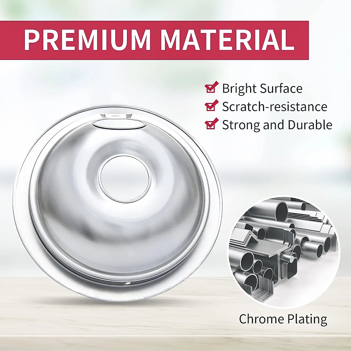 COZZIVITA 316048413 and 316048414 Stove Burner Drip Pans for Electric Stove Top - Perfectly Fit Frigidaire Kenmore Electric Range -Thickening to Prevent Bending and Rust - Include 2 x 6 in, 2 x 8 in