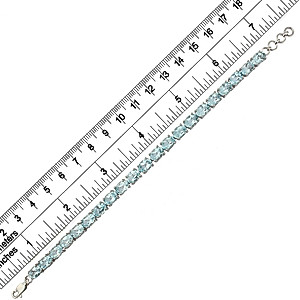 LUV ECLIPSE LOVE LIVES HERE Blue Topaz Tennis Bracelet in Sterling Silver Birthstone Jewelry