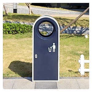 YUSIWOAL Trash Cans Outdoor Trash Can Galvanized Commercial Trash Bins Large-Capacity Garbage Can Mall Park Waste Bins 52l/13.7 Gallons Outdoors and Home