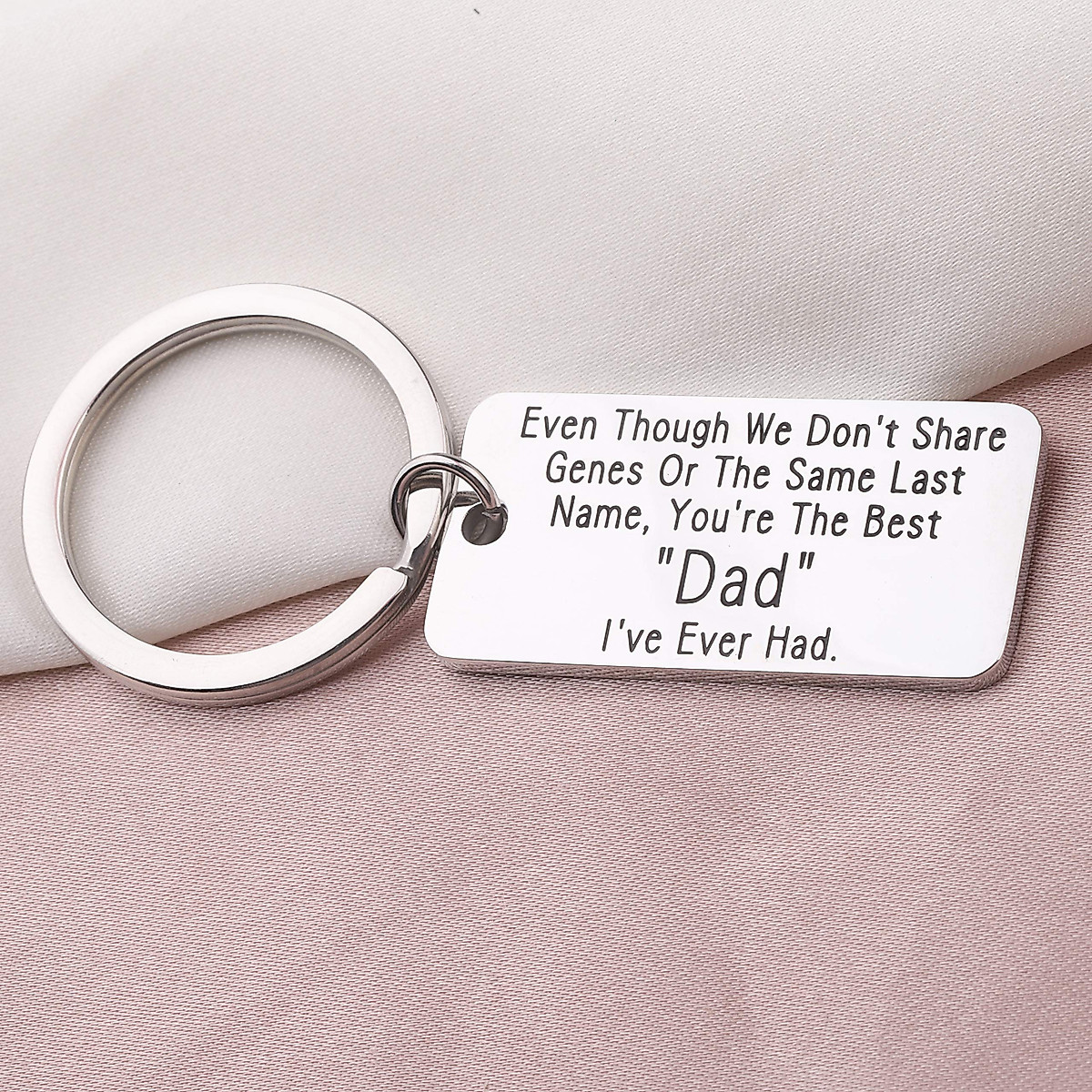 BEKECH Stepdad Gifts Step Dad Keychain from Stepdaughter Stepson Step Father Key Chain Idea Dad Birthday Gift Father-in-Law Gifts