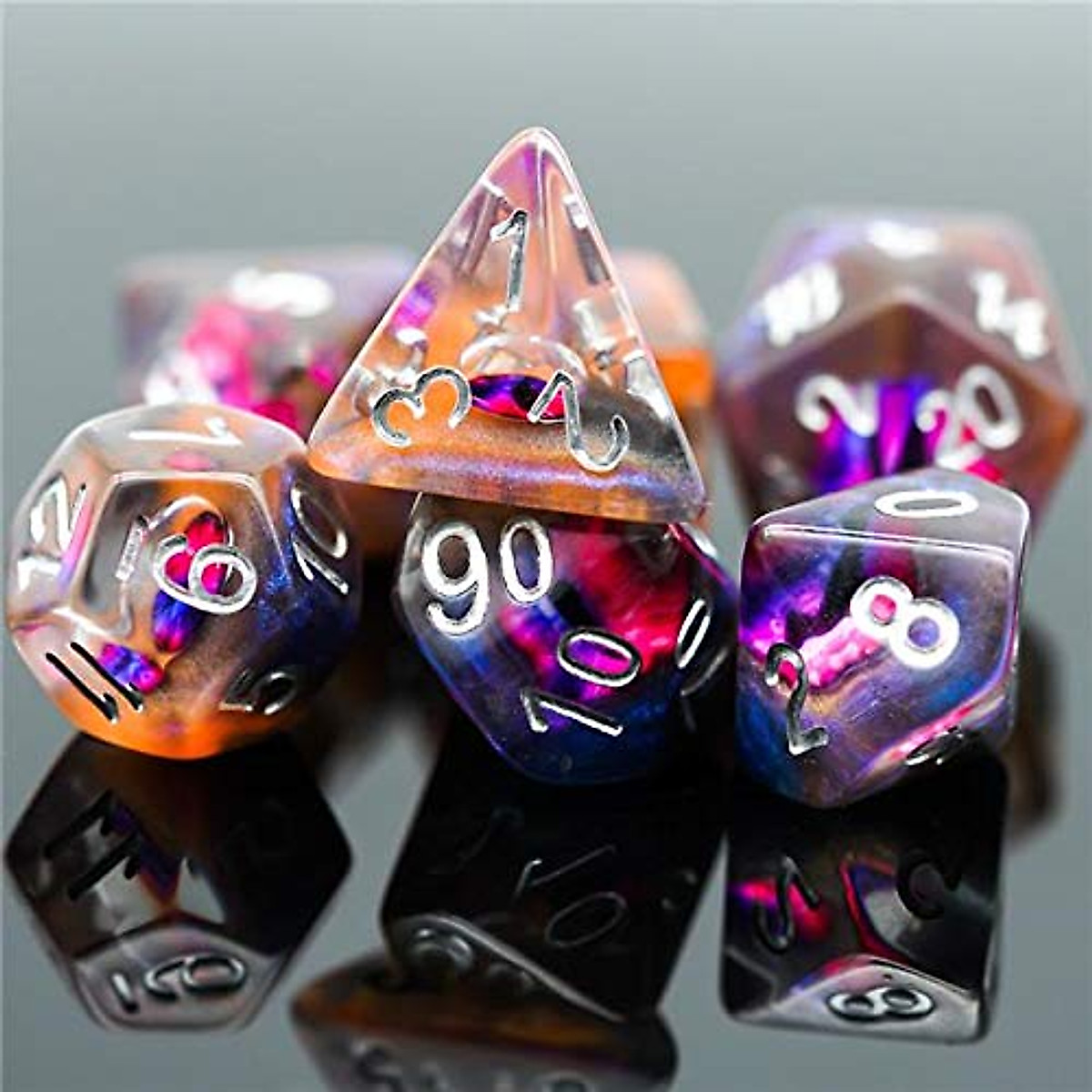 Demon Eye Dragon Eye Dice 7-Dice Set Resin Dungeons and Dragons Dice