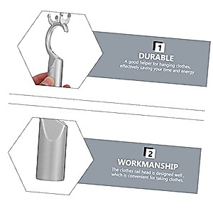 NOLITOY 4pcs Cloths Replacement Utility Accessories Fork Area Steel Clothes Display Stick Pole Rack Home Hangers Silver Reaching Support Clo Rail for Decor Hanging Rod Retail High