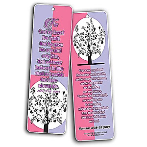 Floral Theme Memory Bible Verses Bookmarks (30-Pack)