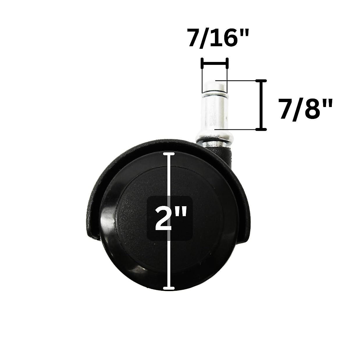 Chromcraft Polyurethane Soft Tread Replacement Casters - Softer Casters for Wood or Tile Floors (4)