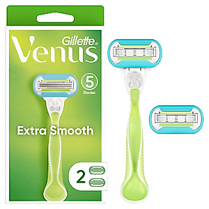 Gillette Venus Extra Smooth Razors for Women, 1 Venus Razor, 2 Razor Blade Refills, Designed for a Close, Smooth Shave