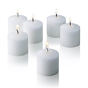 Light In The Dark White Votive Candles - Box of 72 Unscented Candles - 10 Hour Burn Time - Bulk Candles for Weddings, Parties, Spas and Decorations
