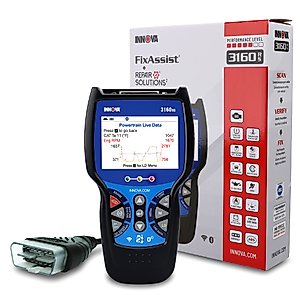 INNOVA 3160RS OBD2 Scanner, ABS Brake Bleeder, ABS SRS Engine Transmission Diagnoses, Airbag Light Reset, Car Battery Tester & Alternator Tester, Battery Reset, Fix & Parts Recommendations