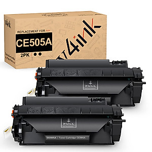v4ink 2PK Compatible Toner Cartridge Replacement for HP 05A CE505A Toner Cartridge for use in HP P2035 P2035n P2055dn P2055 P2055d , Pro 400 m401n m401dne m401dw MFP M425dN M425dw Printer Ink
