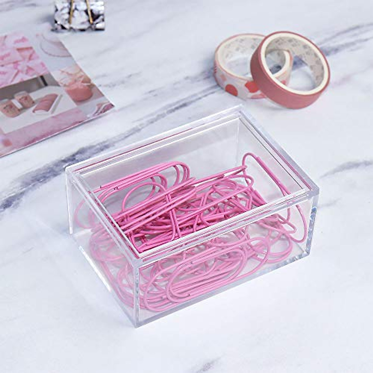 Cute Jumbo Paper Clips, Multibey 2" Non-Skid Metallic Large Wide Paperclips Bookmark in Reusable Holder Office School Supplies Desk Organizer, 50mm 30PCS Per Box (Pink/Rose Red))
